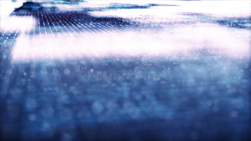 Futuristic Matrix Grid Particles in Cyber Space Background Stock ...