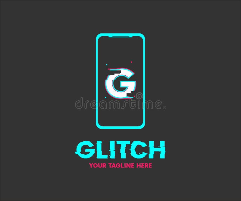 Futuristic Digital Glitch App Logo Design. Neon Gliich Effect, Abstract ...
