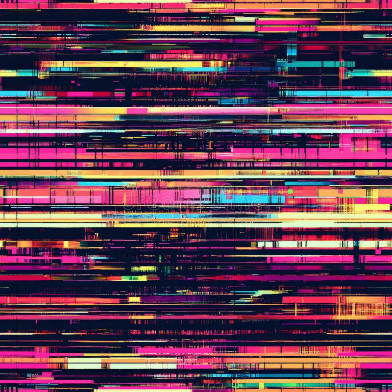 A Futuristic Digital Glitch Line Pattern, Where Distorted, Pixelated ...