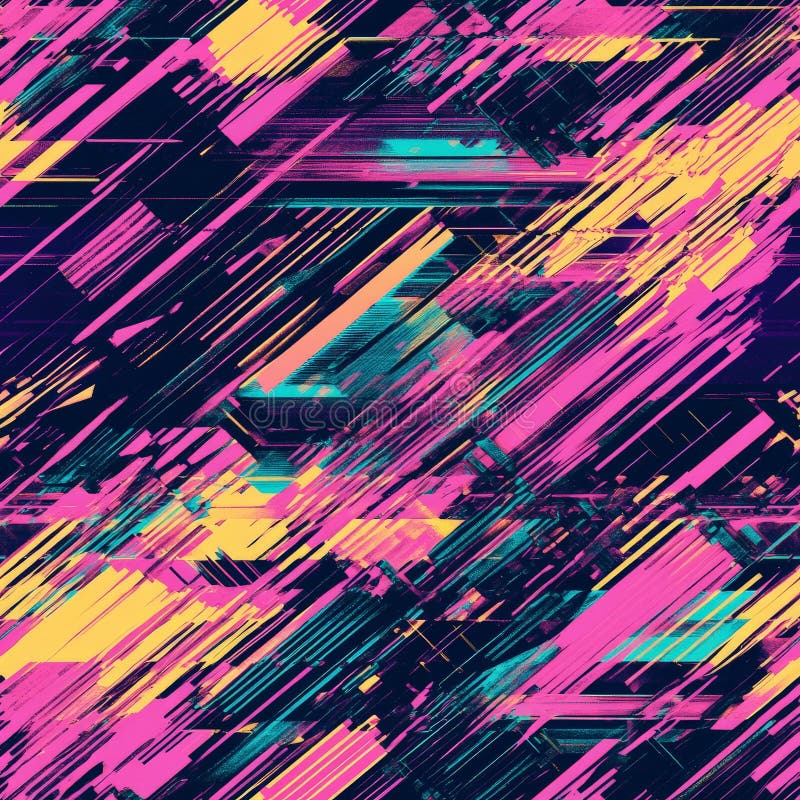 A Futuristic Digital Glitch Line Pattern, Where Distorted, Pixelated ...
