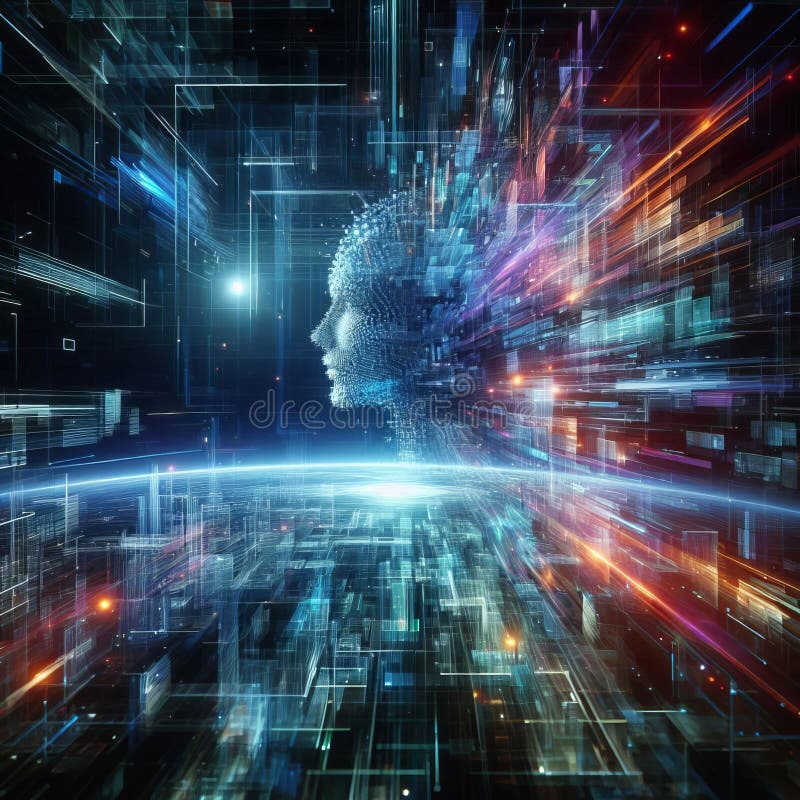 A Futuristic Digital Glitch Stroke with Pixelated Distortion Ef Stock ...