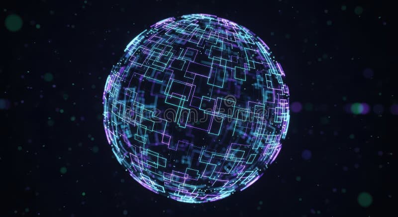 Abstract Cyber Sphere Technology Background Stock Illustrations ...