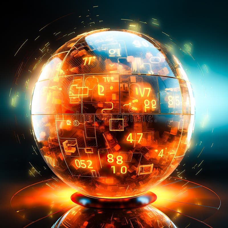 Futuristic Digital Globe with Data Overlay. Stock Photo - Image of ...