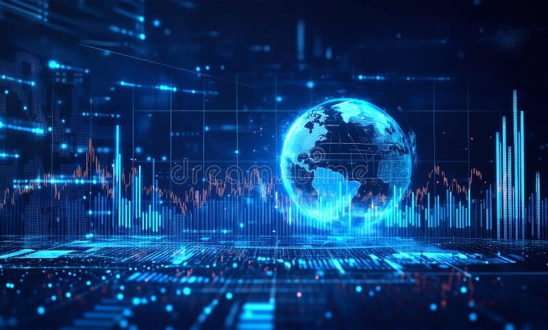 Global Financial Data Visualization Stock Illustration - Illustration ...