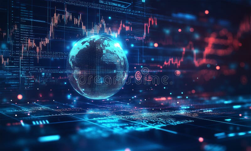 Global Financial Data Visualization Stock Illustration - Illustration ...