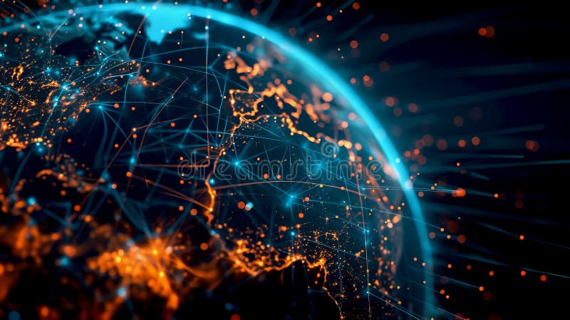 Futuristic Digital Globe Showcasing Global Connectivity and Technology ... Futuristic Digital Globe Showcasing Global Connectivity and Technology ...