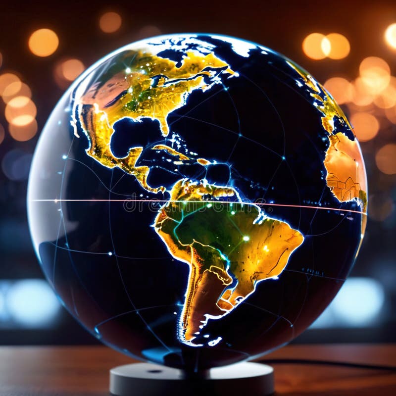 A Futuristic Digital Globe Showcasing Network Connections and Data ...