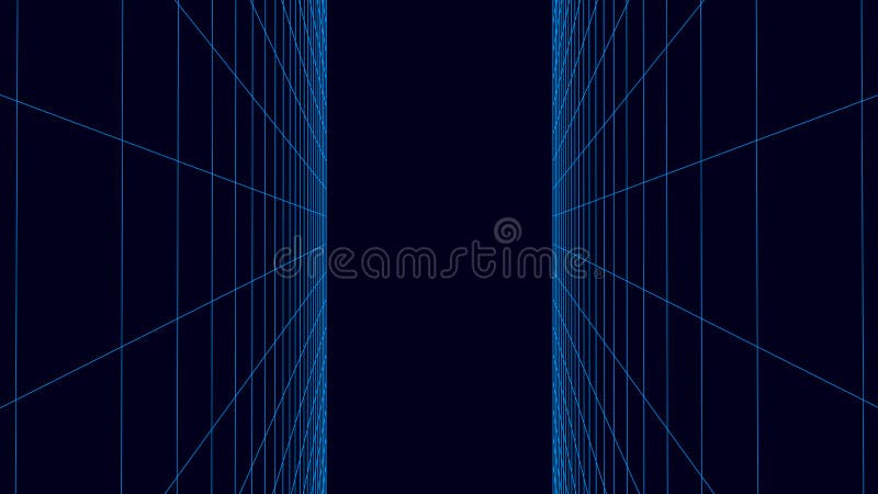 Futuristic Digital Grid Blue Background. Vector Illustration Stock ...