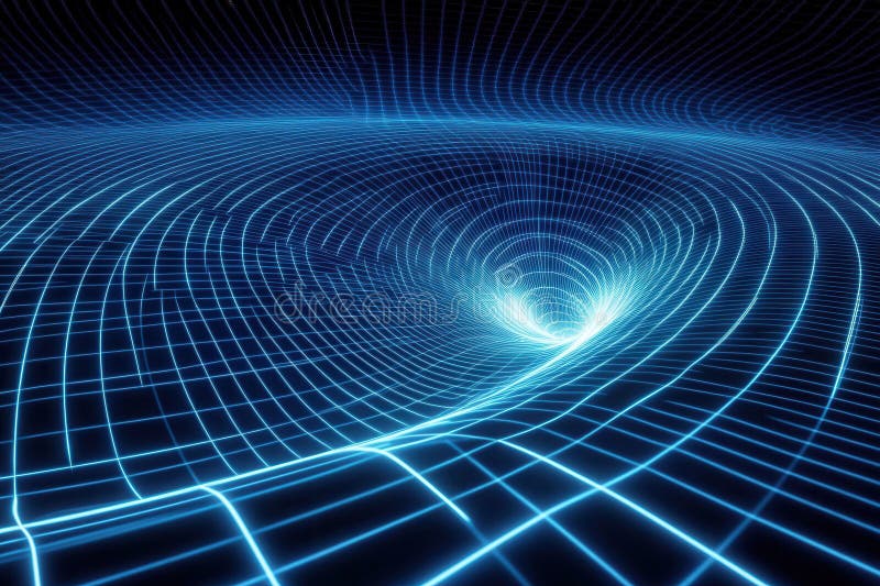 Futuristic Digital Grid with Holographic Effects Showcases High-tech ...