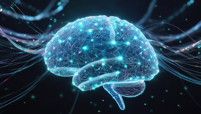 Futuristic Digital Grid with Pulsating AI-generated Connections Forming ...