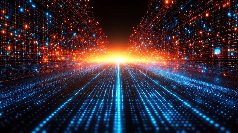 Futuristic Digital Highway, Glowing Data Streams, Abstract Background ...