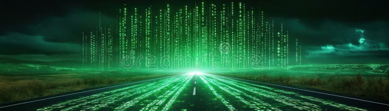 Futuristic Digital Highway a Mesmerizing Visualization of a Fast Data ...