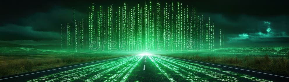 Futuristic Digital Highway a Mesmerizing Visualization of a Fast Data ...