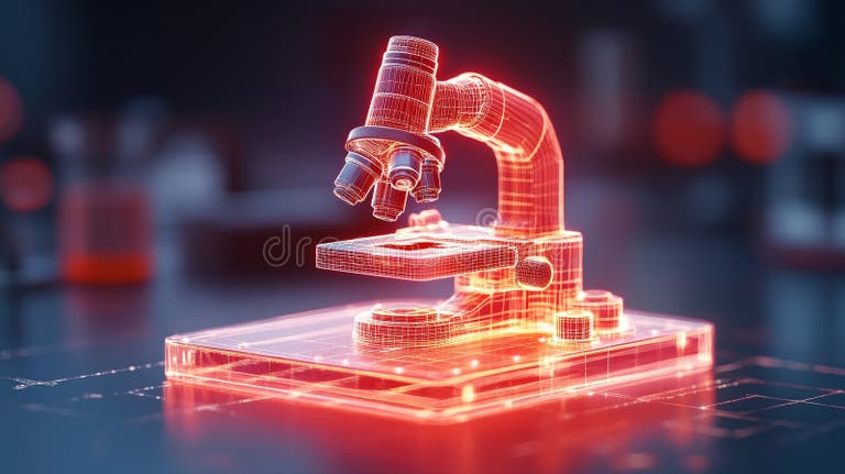 Futuristic Digital Hologram Microscope in a Laboratory Setting Stock ...