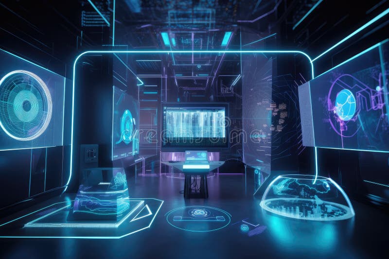 Futuristic Digital Holographic Environment, with Virtual Reality and ...
