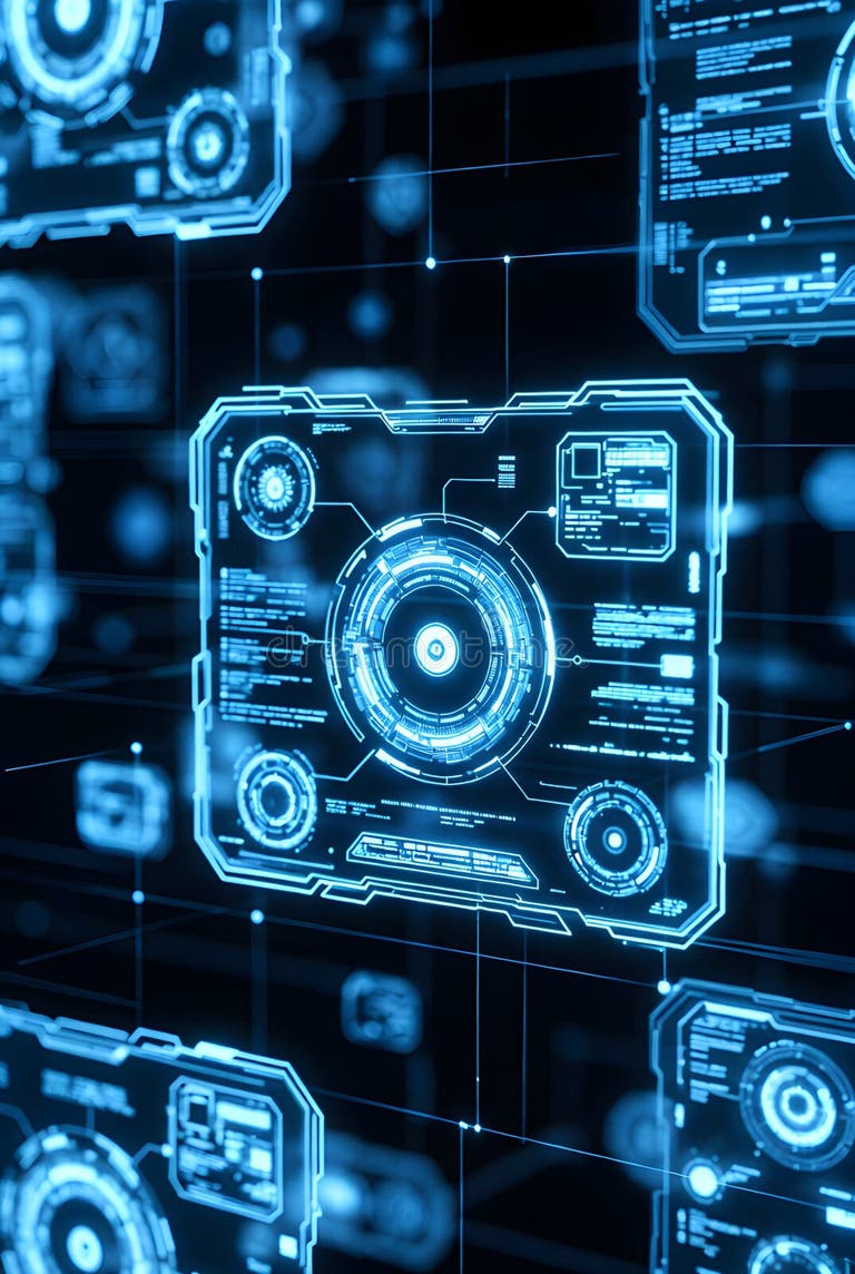 Futuristic Digital Hud Interface Stock Illustrations – 43,614 ...