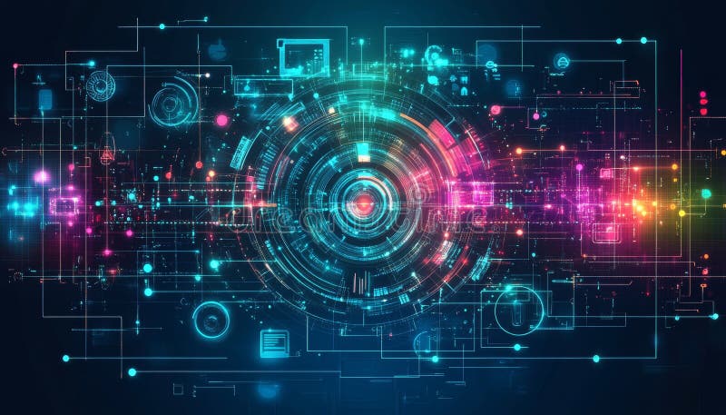 Futuristic Digital HUD Interface with Technology Elements for ...