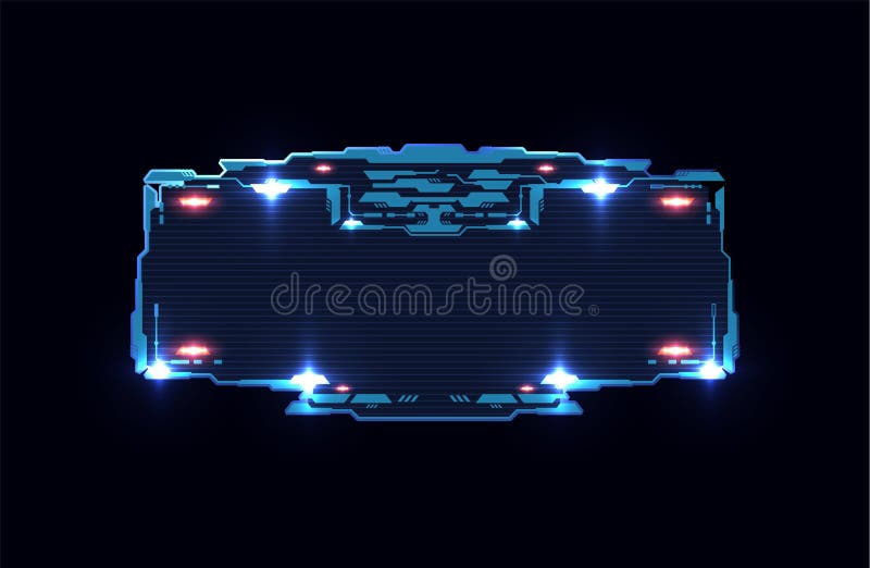 Futuristic Digital Hud Target Border, Glowing High Tech Technology ...