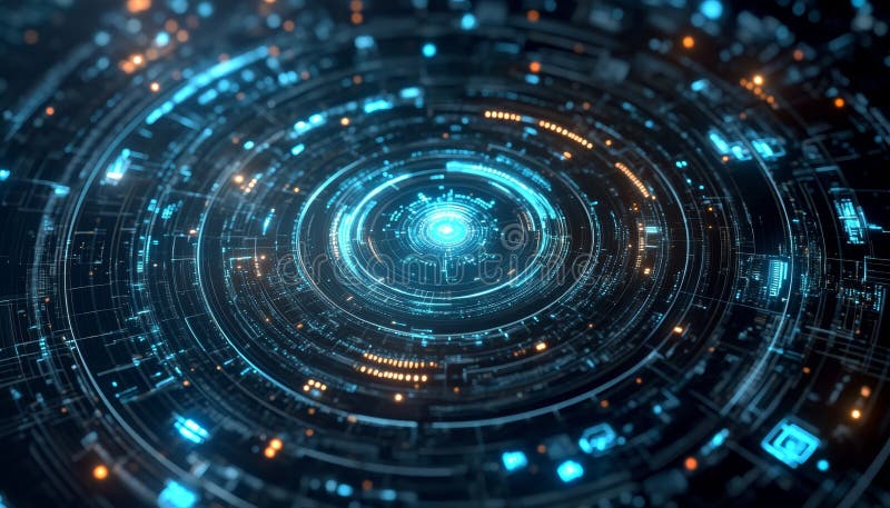 Futuristic Digital HUD Technology Radar Screen. Conceptual Business ...