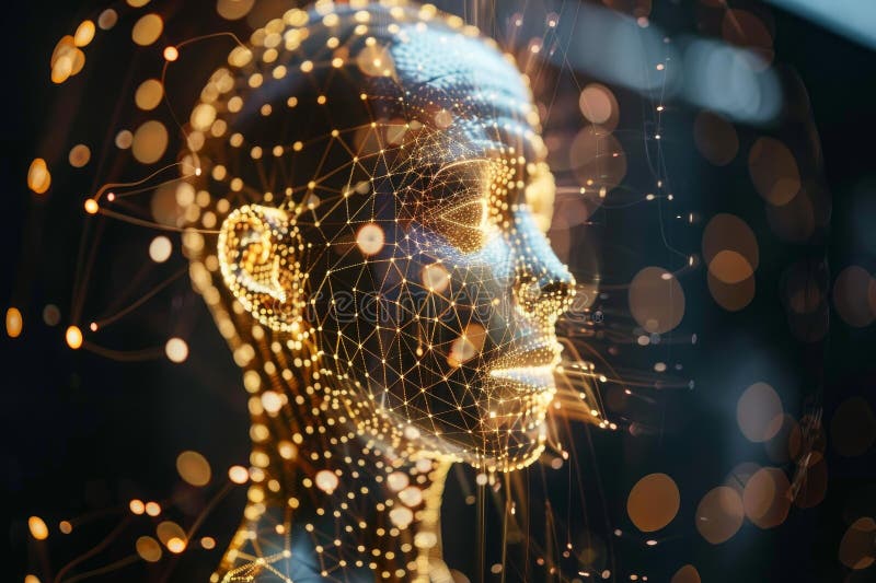 Futuristic Digital Human Face Concept Stock Illustration - Illustration ...