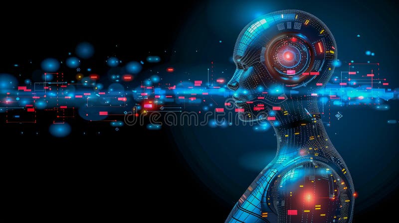 Futuristic Digital Human Interface Concept Art Stock Illustration ...