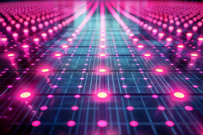 Digital Frontier: Solar Panels in Techno Glow, Generative Ai Stock ...