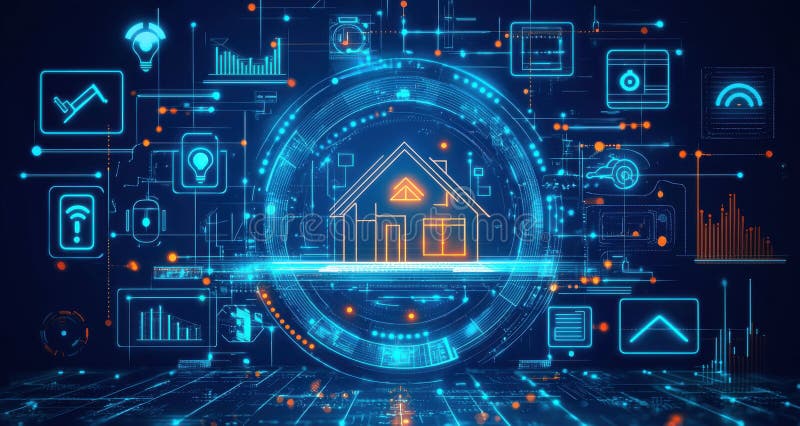 Futuristic Digital Illustration of Smart Home Technology Integration ...