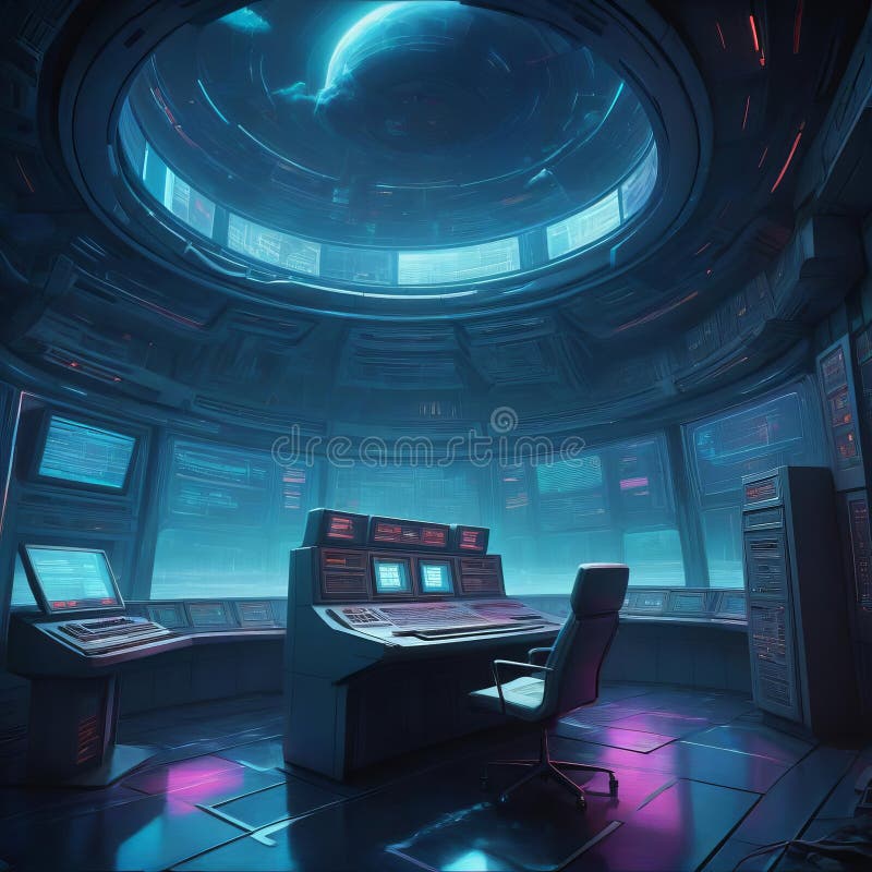 Futuristic Digital Illustrations Stock Illustration - Illustration of ...