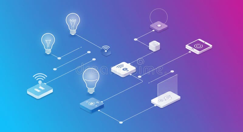 Futuristic Digital Infographic Featuring Interconnected Smart Home ...