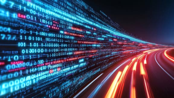 Futuristic Digital Information Network with Illuminated Highways and ...