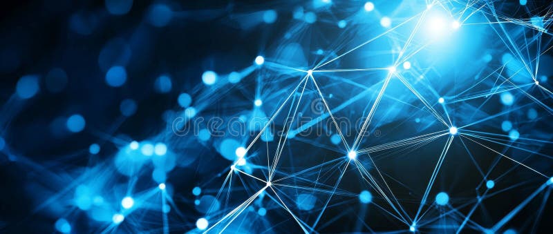 Futuristic Digital Infrastructure with Neon Blue Lines and Patterns ...