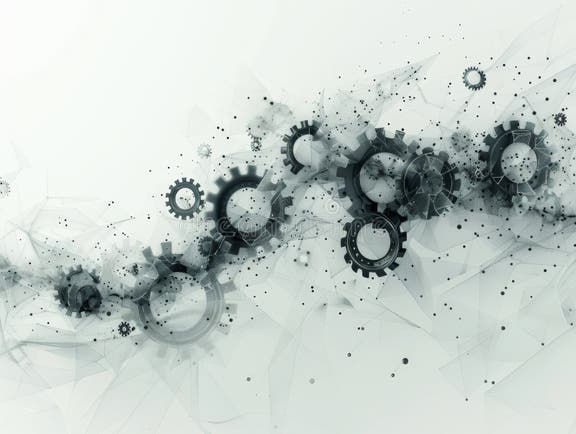 Futuristic Digital Innovation - Abstract White Background with Gray ...