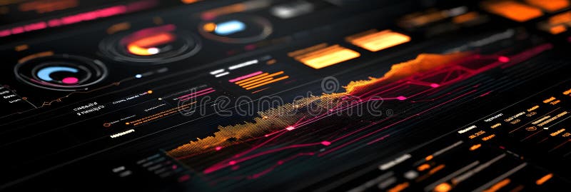 Futuristic Digital Interface Dashboard Analysis Stock Illustration ...
