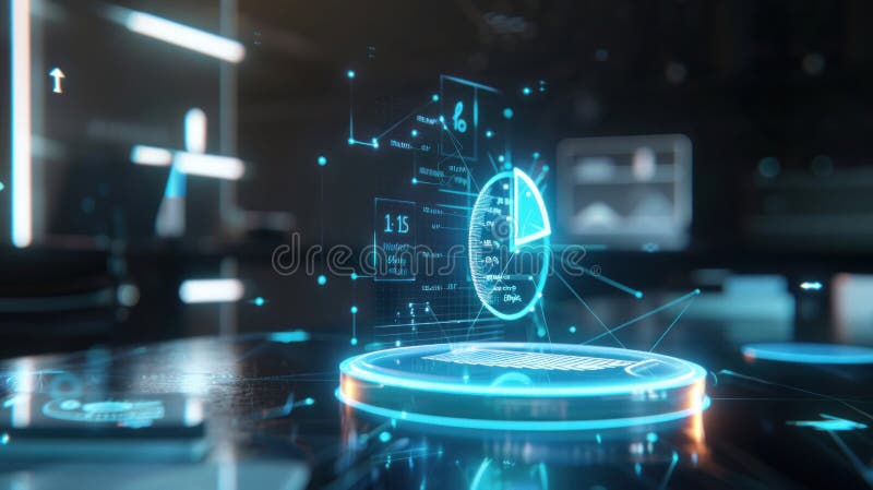 Futuristic Digital Interface with Data Visualization Stock Illustration ...