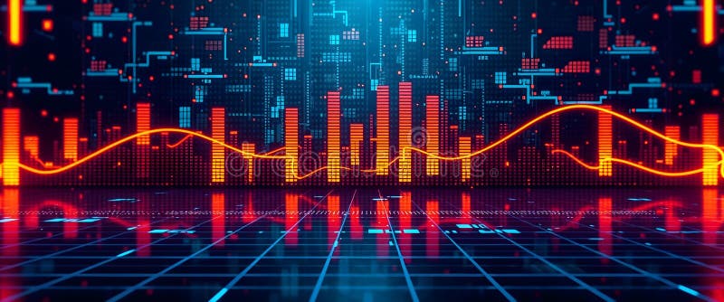 Futuristic Digital Interface with Data Visualization and Glowing Graphs ... Futuristic Digital Interface with Data Visualization and Glowing Graphs ...