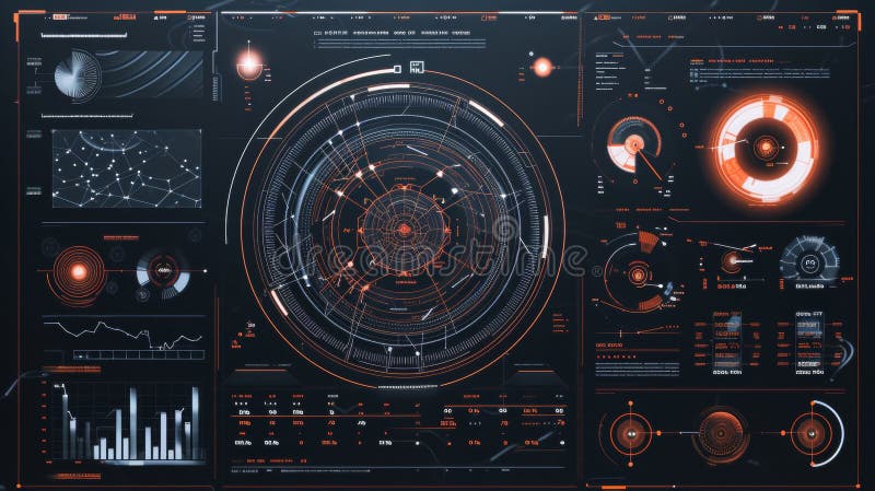 Futuristic Digital Interface with Data Visualization Stock Photo - Image of screen, dashboard ...