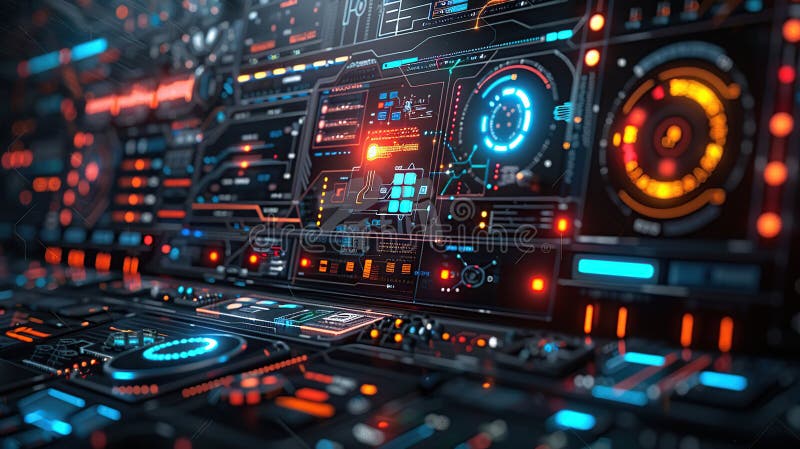 Futuristic Digital Interface Design Stock Illustration - Illustration ...