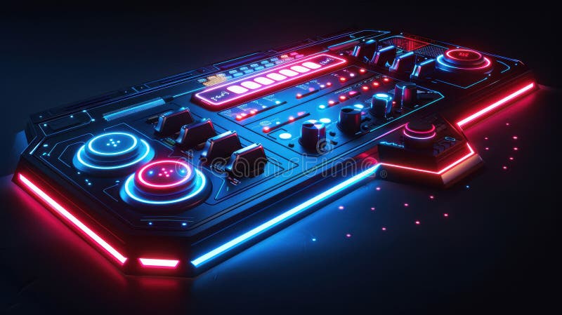 Futuristic Digital Interface Design with Holographic Neon Highlights ...