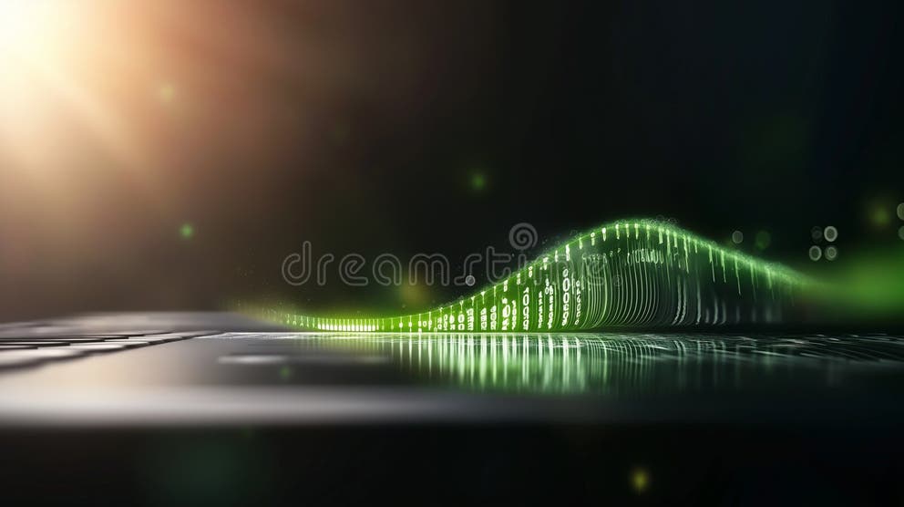 A Futuristic Digital Interface, Displaying Cascading Binary Code ...