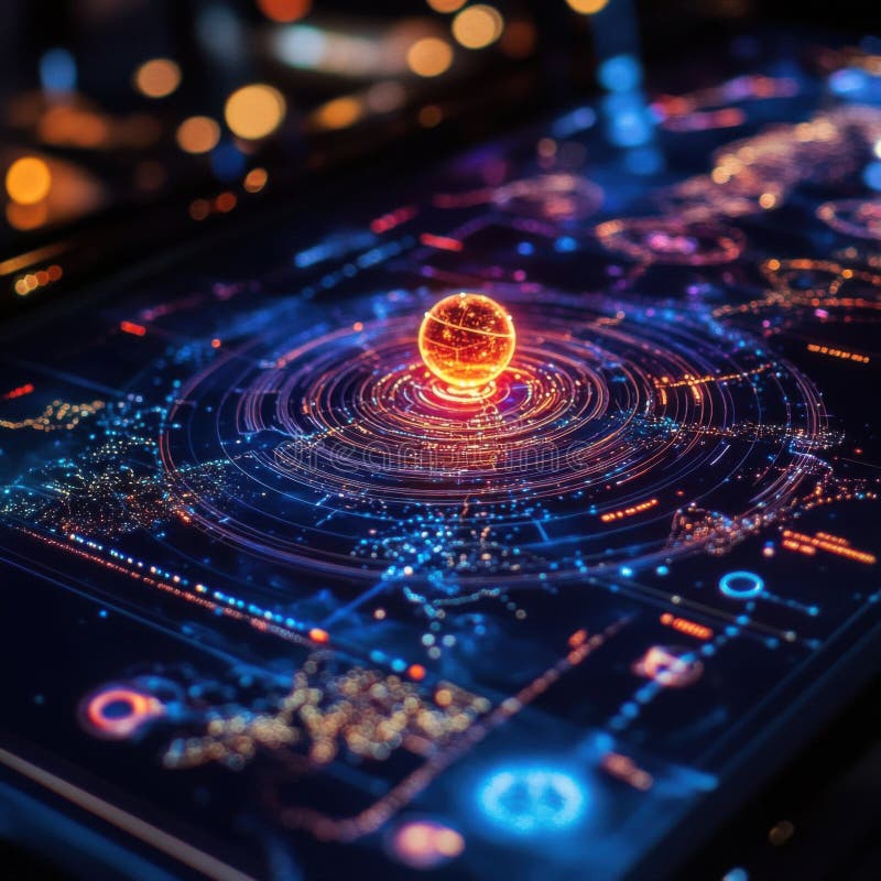 Futuristic Digital Interface Displaying Dynamic Data Visualization ...