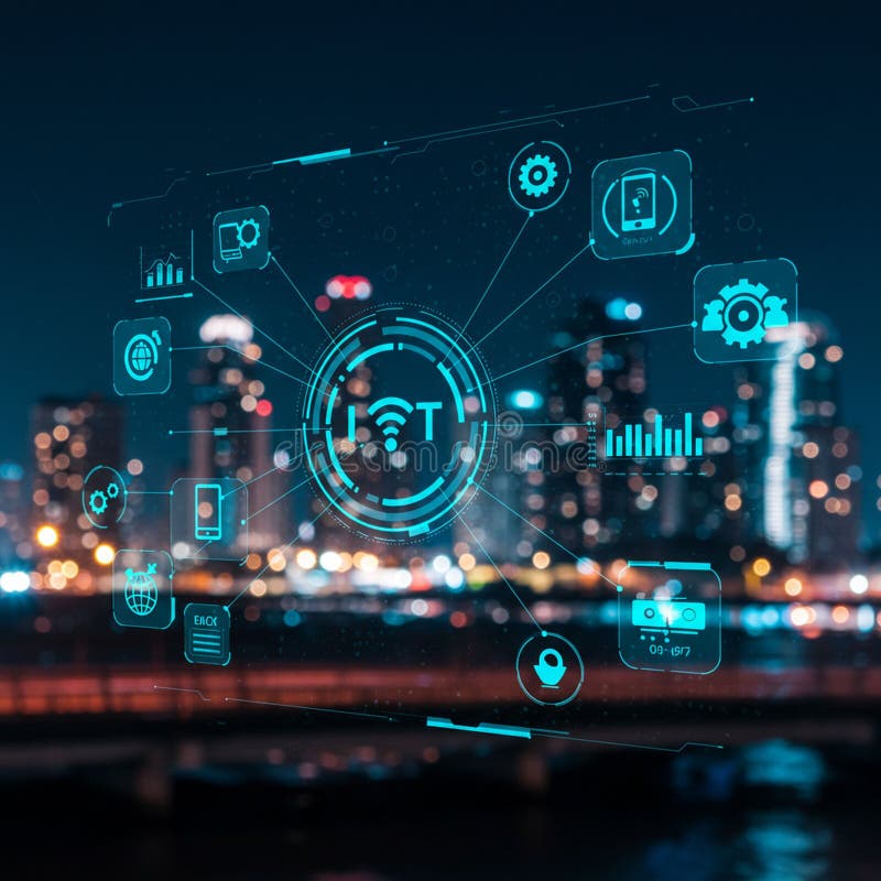 A Futuristic Digital Interface Displaying Internet of Things (IoT ...