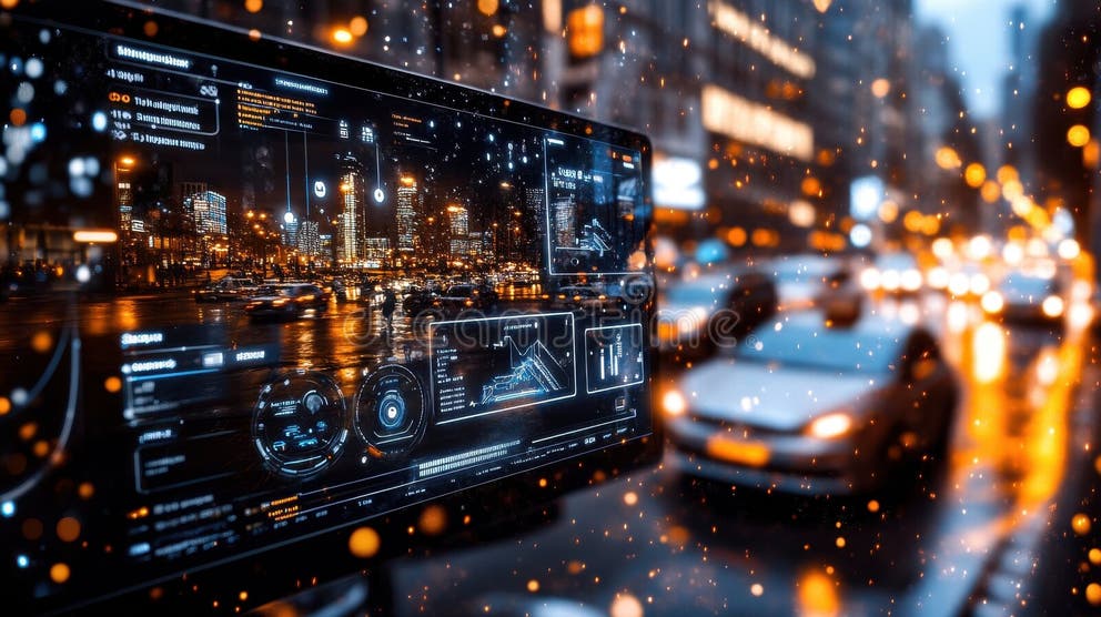 A Futuristic Digital Interface Displaying Live Analytics and Data ...