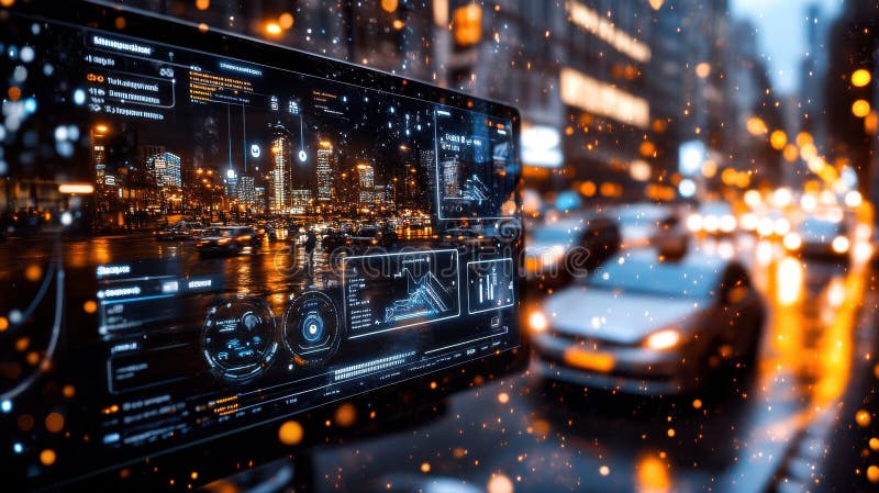 A Futuristic Digital Interface Displaying Live Analytics and Data ...