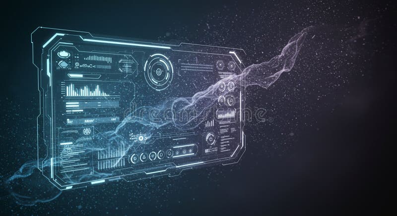 Futuristic Digital Interface Displaying Various Data Visualizations and Graphs. it Stock ...