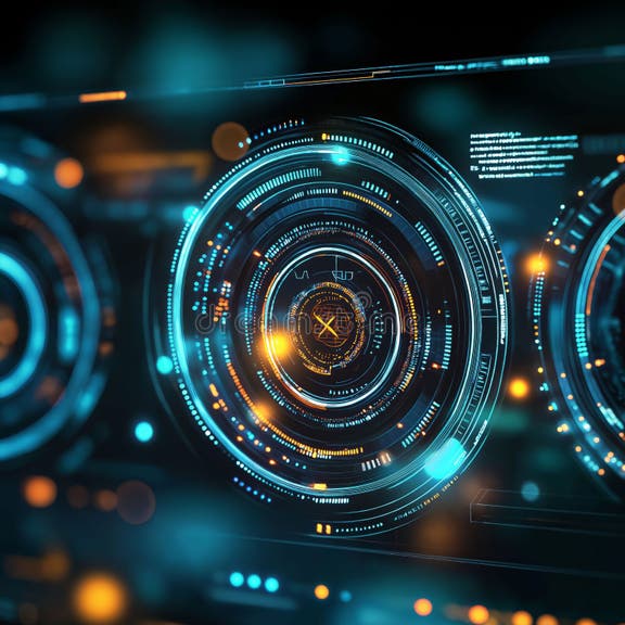 Futuristic Digital Interface: Dynamic Data Visualization Panels Stock ...