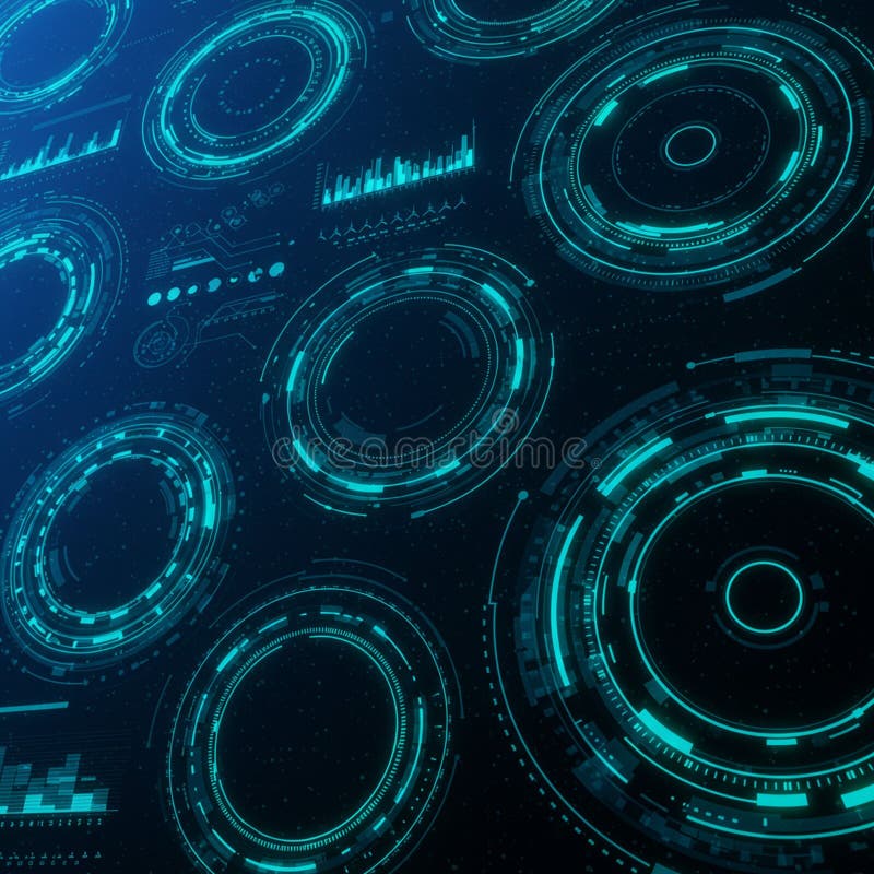 Futuristic Digital Interface Featuring Circular HUD (heads-up Display ...