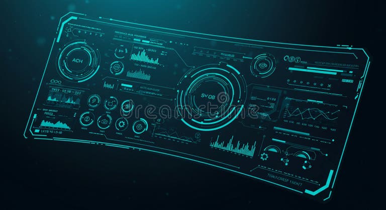 Futuristic Digital Interface Featuring a Curved, Translucent Screen ...