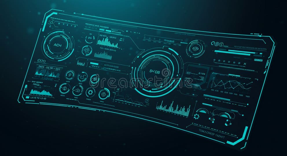 Futuristic Digital Interface Featuring a Curved, Translucent Screen ...