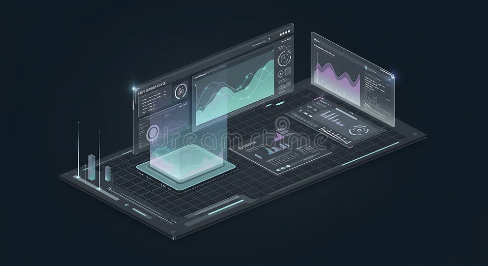 Futuristic Digital Interface Featuring a 3D Holographic Display ...