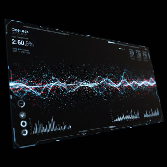 Futuristic Digital Interface Featuring Dynamic Data Visualization ...